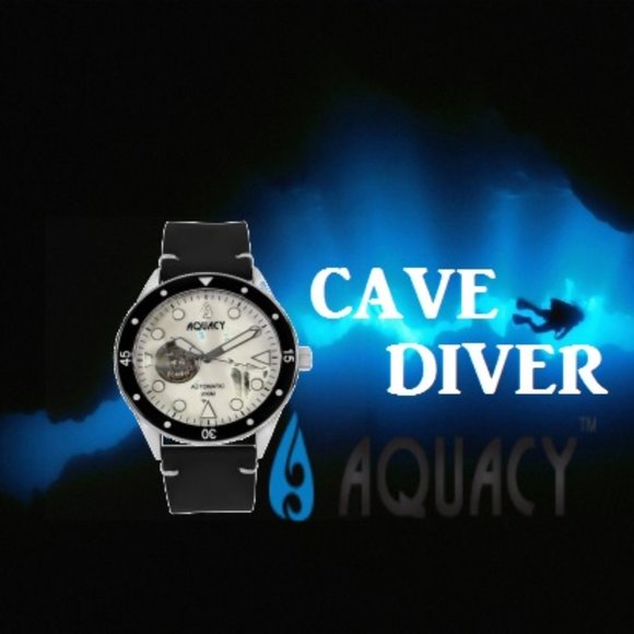 AQUACY | Accessories | Cave Diver Open Heart Mens Automatic Watch ...